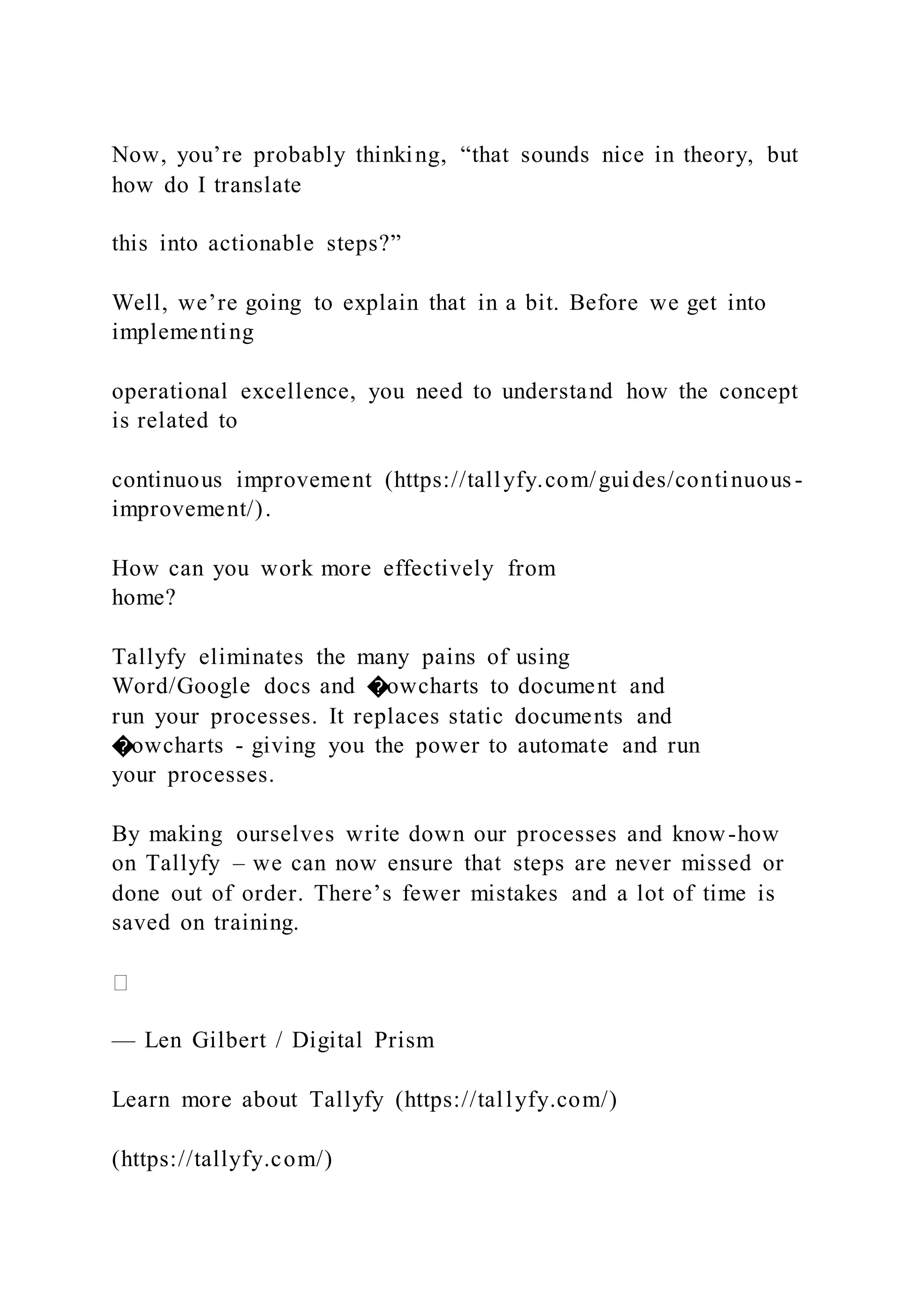 What is operational excellence [10 core principles]i | DOCX
