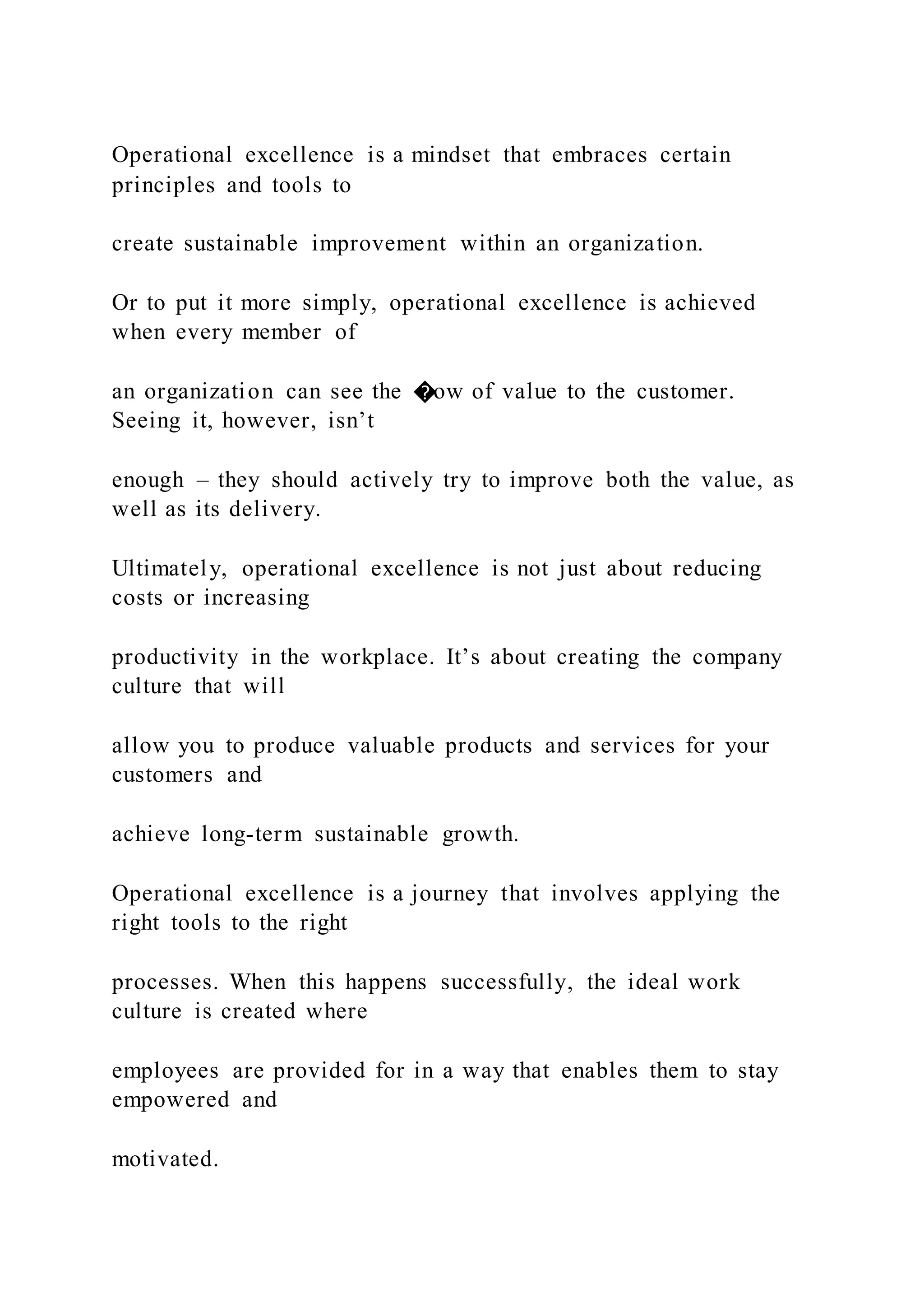 What is operational excellence [10 core principles]i | DOCX