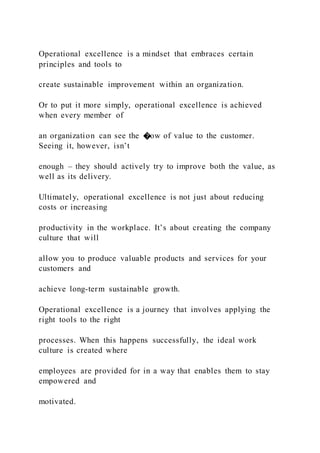 What is operational excellence [10 core principles]i | DOCX