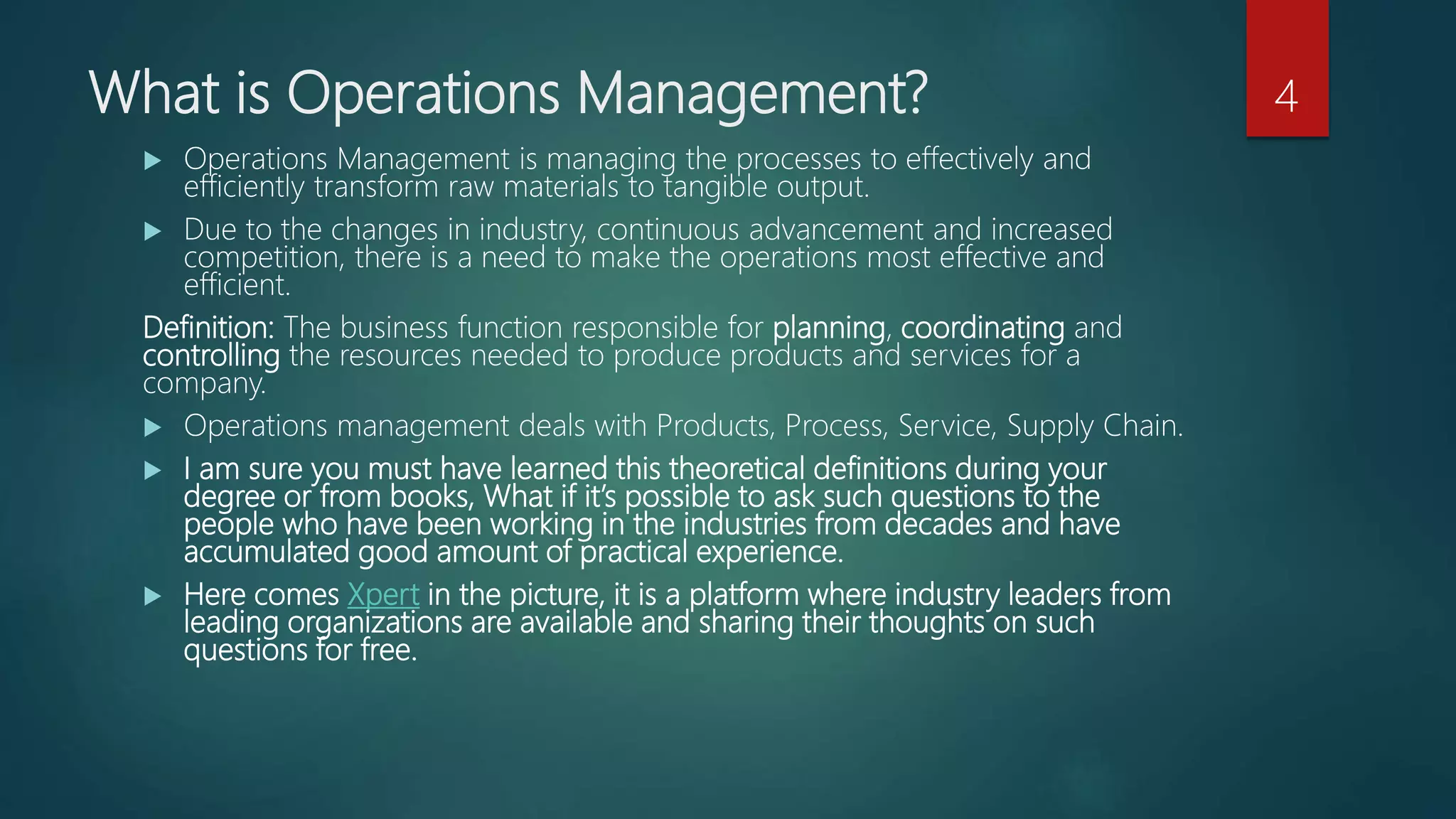 What is operations management? | PPT