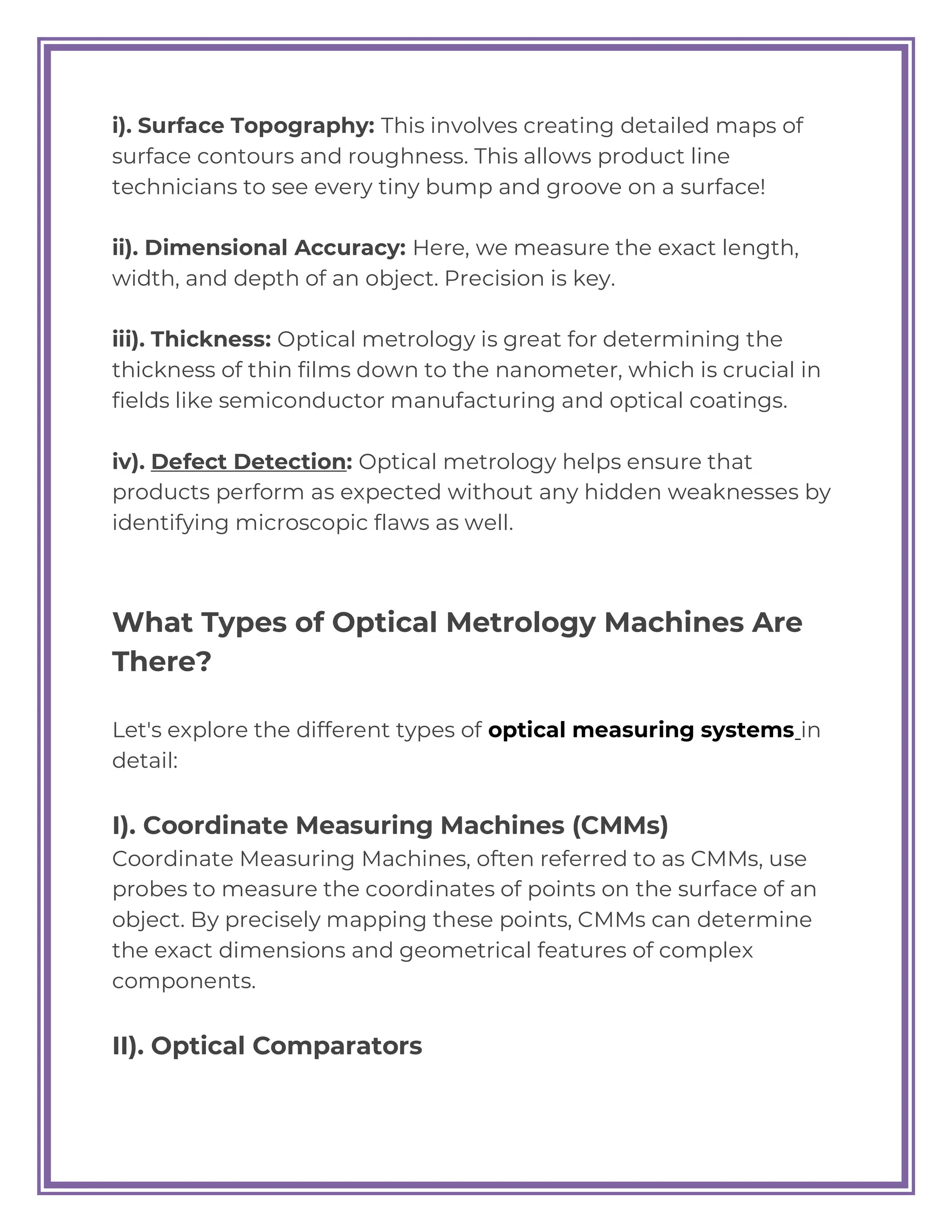 What is Optical Metrology? Important, Working, Features | PDF