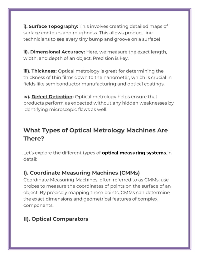 What is Optical Metrology? Important, Working, Features | PDF | Physics ...