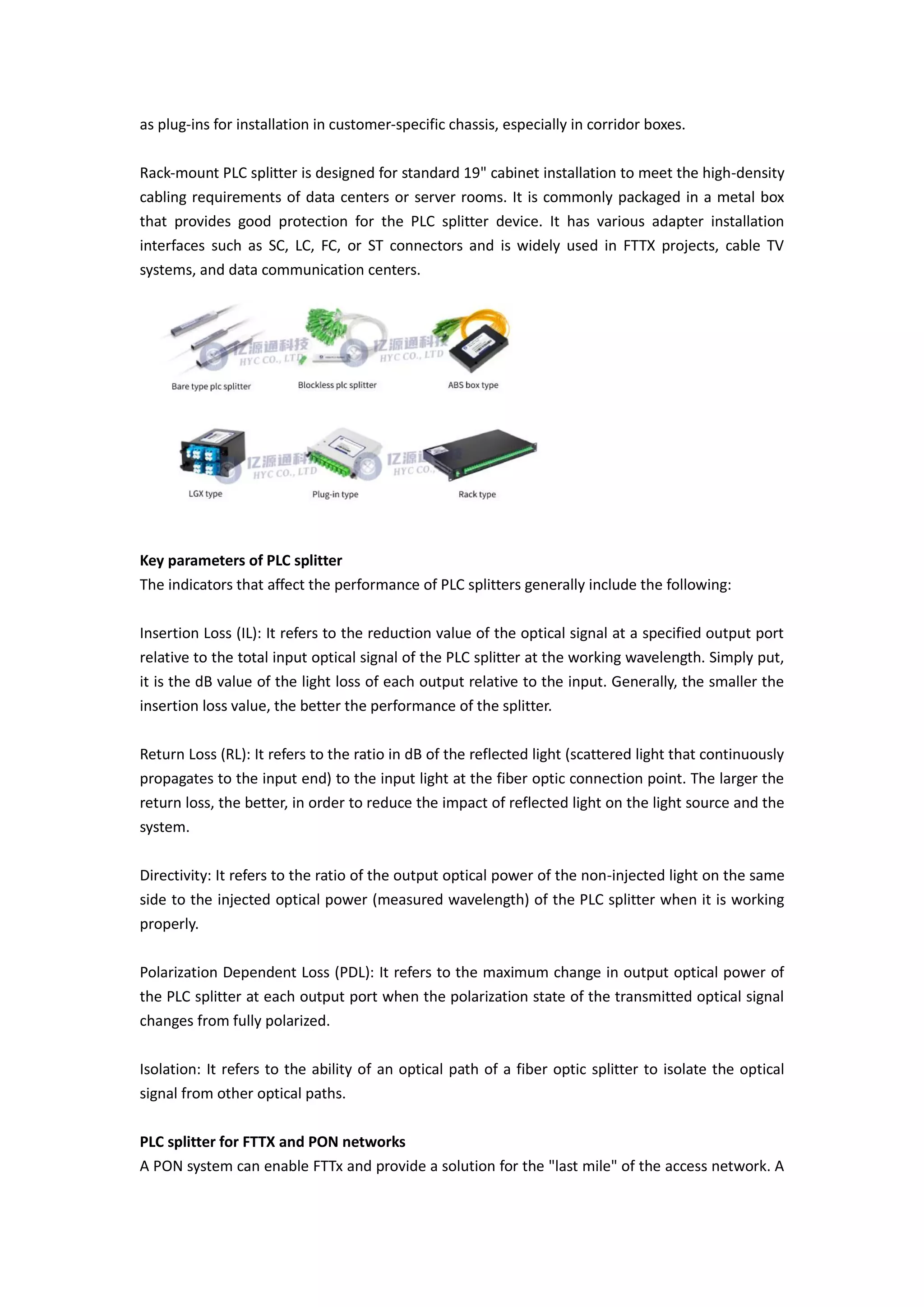 What is optical splitter, PLC splitter, FBT splitter.pdf