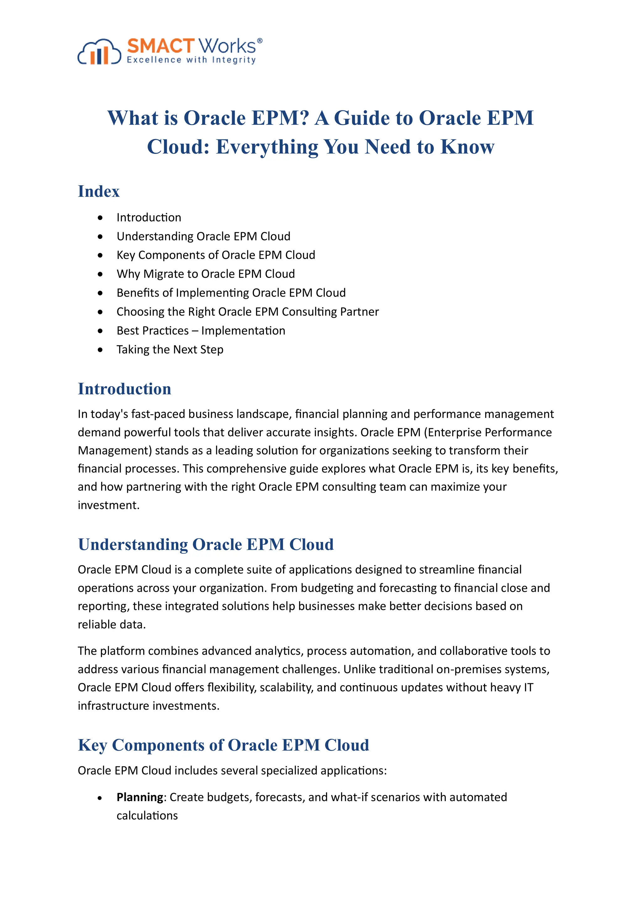 What is Oracle EPM A Guide to Oracle EPM Cloud Everything You Need to Know | PDF