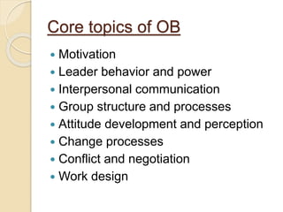 What is organizational behavior | PPT