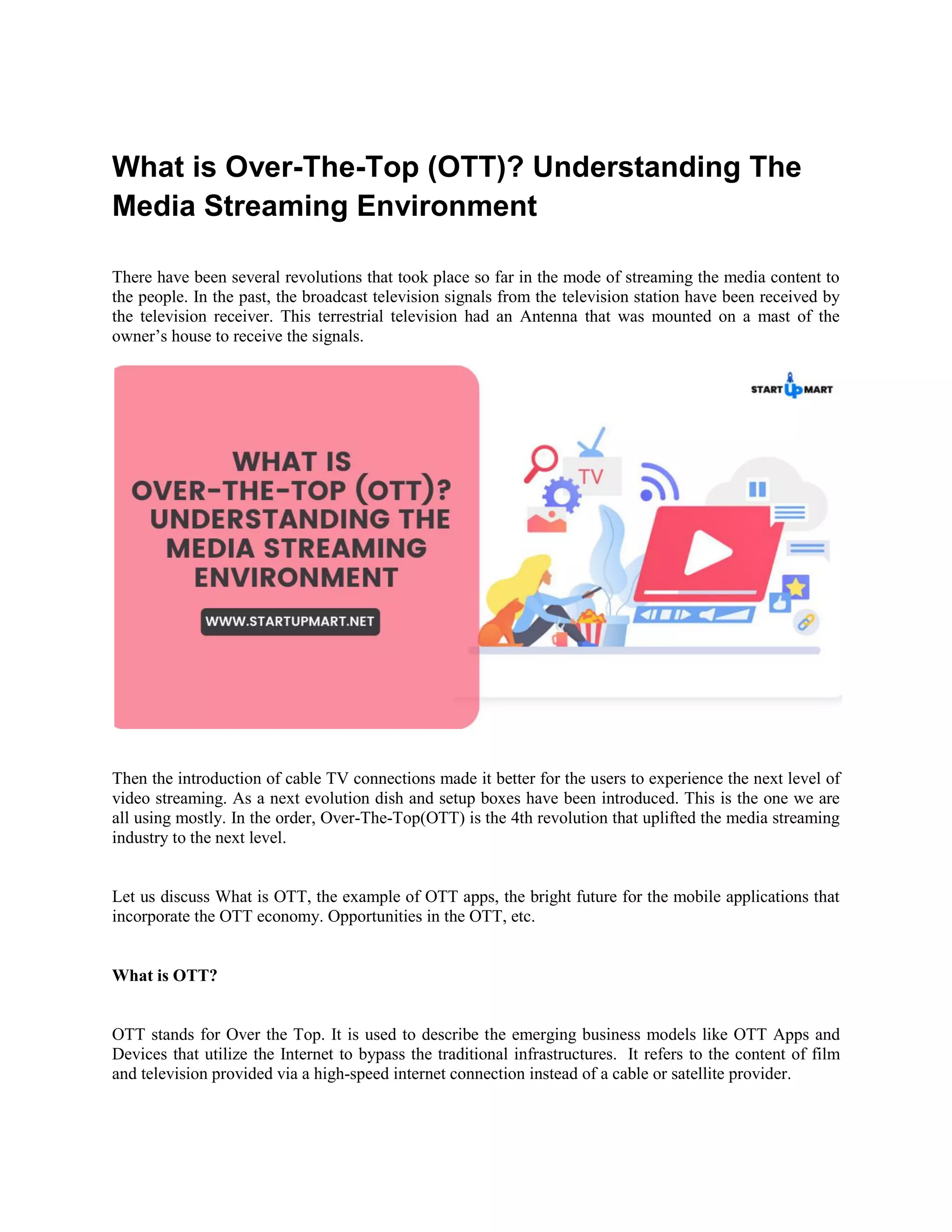 What is ott (over the top) understanding the video streaming app development | PDF | Home ...