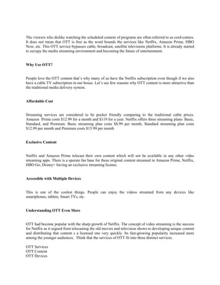 What is ott (over the top) understanding the video streaming app ...