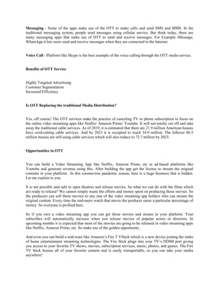 What is ott (over the top) understanding the video streaming app ...