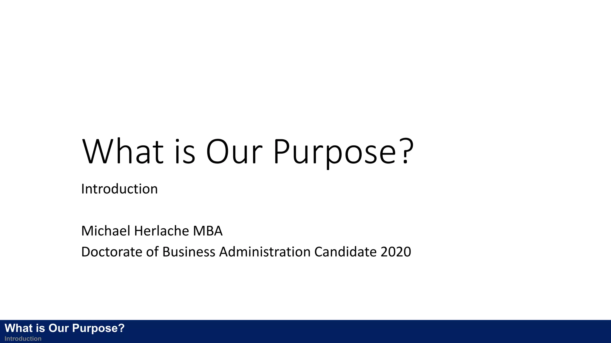 What is Our Purpose? | PDF