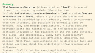 What is PAAS Explained PaaS Tutorial | PPTX