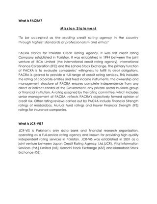 What is pacra | DOCX