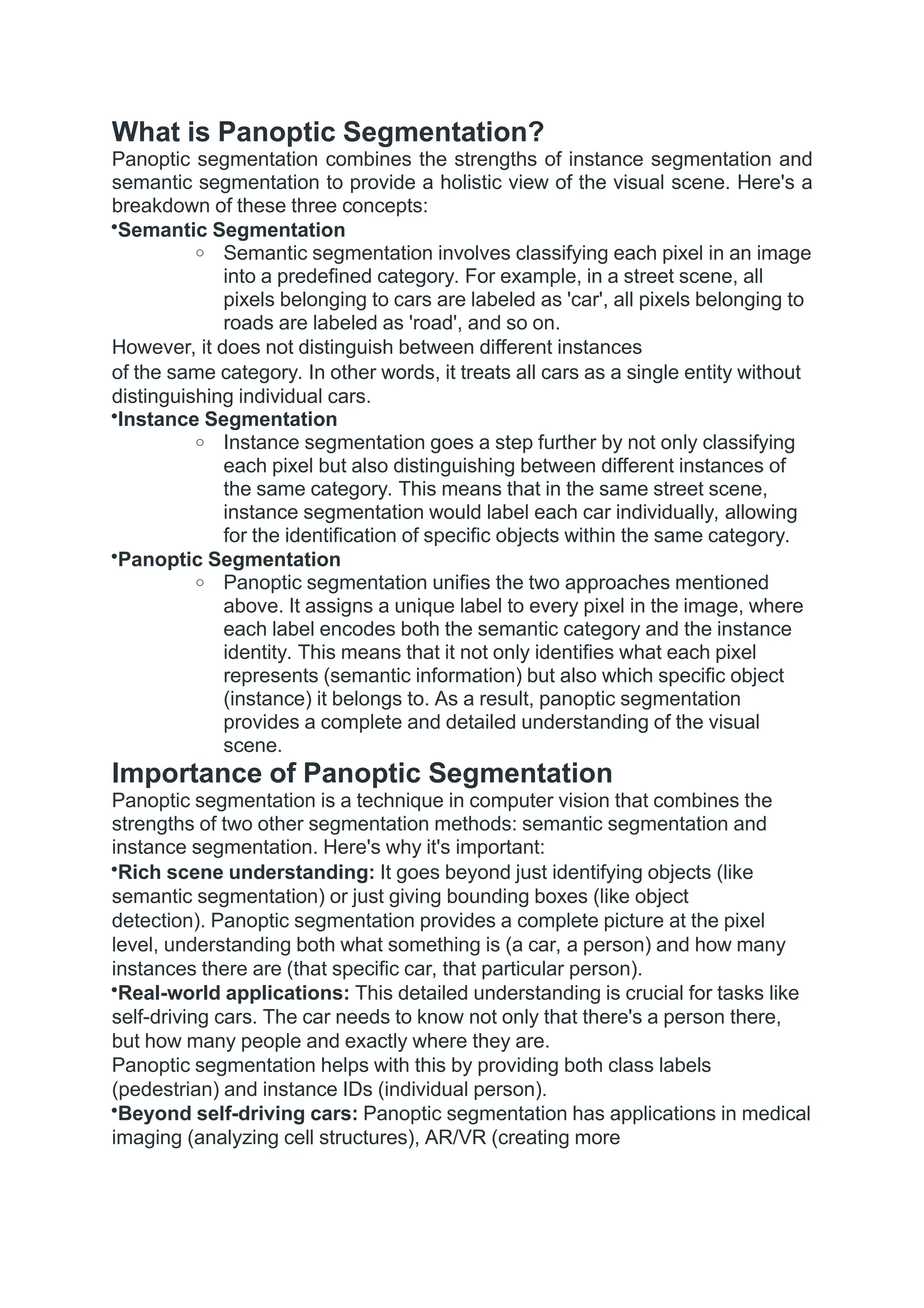 What is Panoptic Segmentation and advantages.ppt