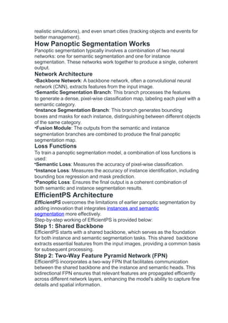 What is Panoptic Segmentation and advantages.ppt