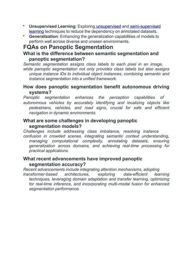 What is Panoptic Segmentation and advantages.ppt