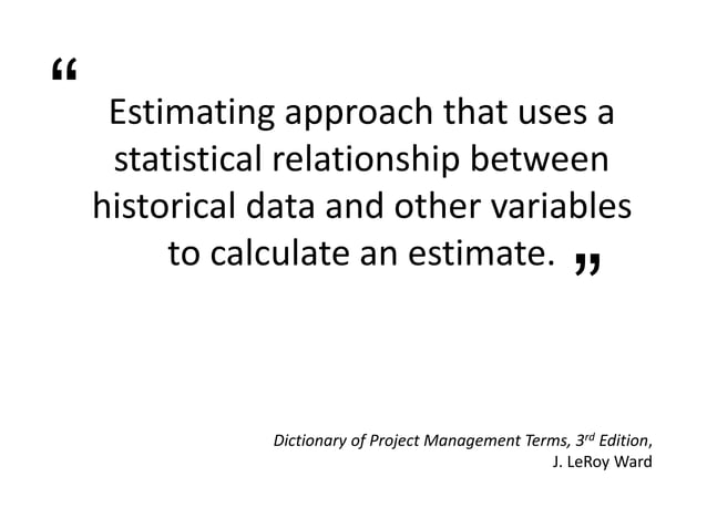 What is parametric estimating? | PPTX