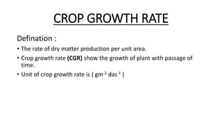 What is Photosynthetic active Radiation and Crop Growth Rate | PPTX