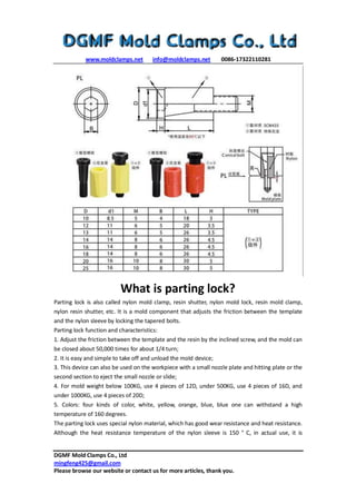 What is parting lock? | PDF
