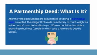 What Is Definition of Partnership Deed? | PPTX