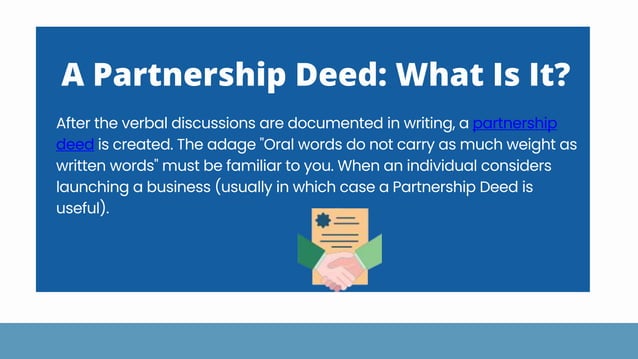 What Is Definition of Partnership Deed? | PPTX