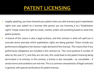 What is patent licensing? | PPTX