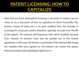 What is patent licensing? | PPTX