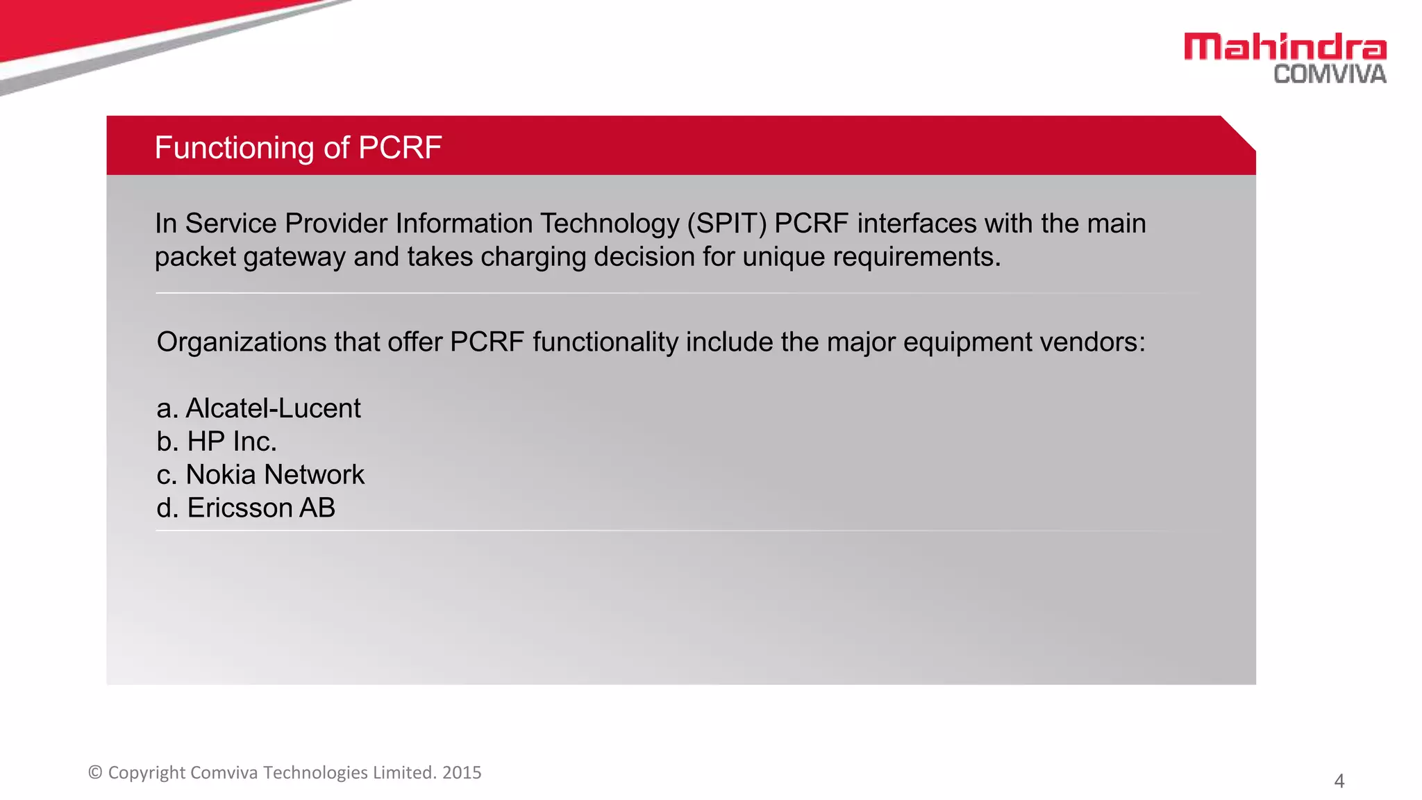 What is PCRF? – Detailed PCRF architecture and functioning | PPTX