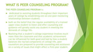 What is peer counseling | PPTX