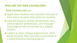 What is peer counseling | PPTX