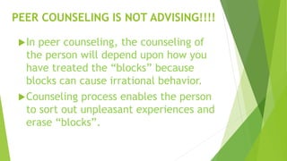 What is peer counseling | PPTX