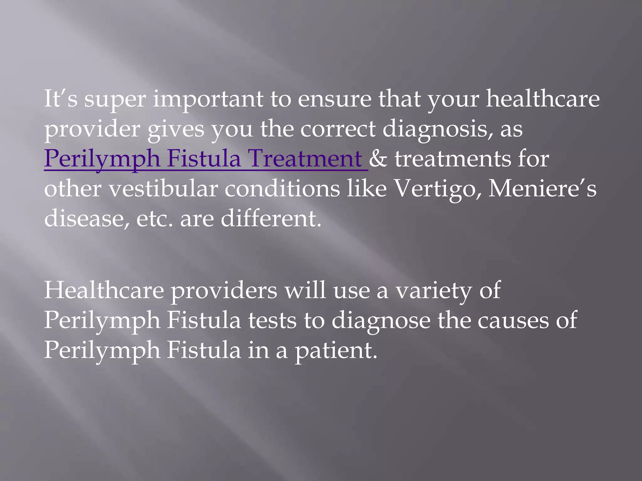 What is perilymph fistula | PPTX