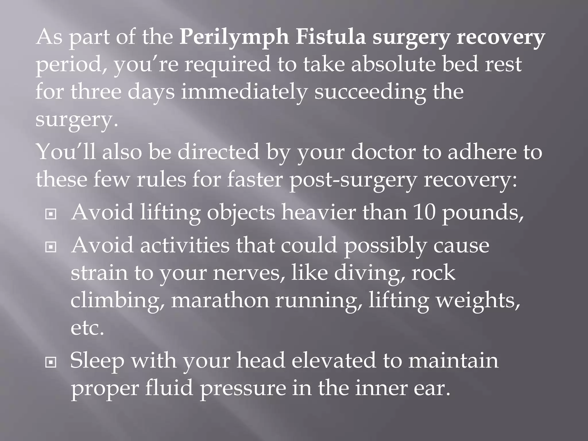 What is perilymph fistula | PPTX