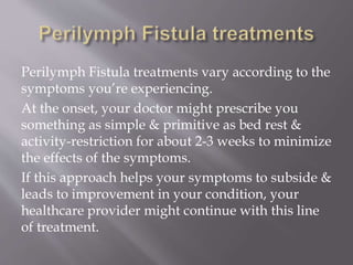 What is perilymph fistula | PPTX