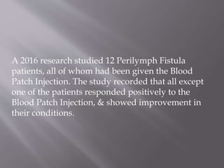 What is perilymph fistula | PPTX