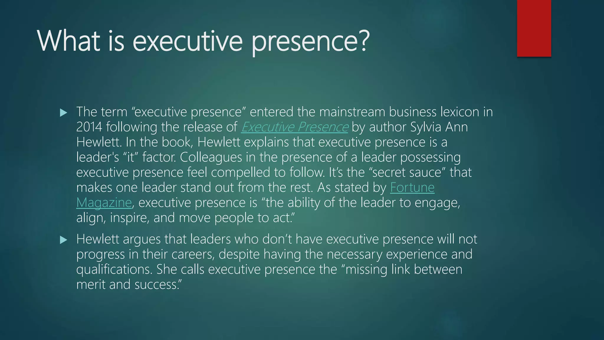 What is personal branding and executive presence | PPTX