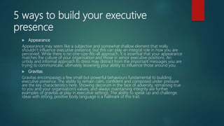 What is personal branding and executive presence | PPTX