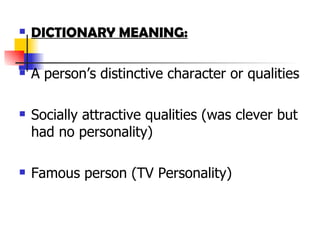 What Is Personality? | PPT