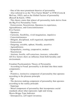 What Is Personality· According to the text· Personality is, .docx | Science