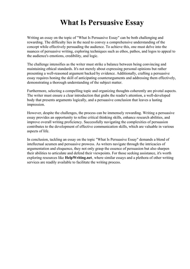 What Is Persuasive Essay Pdf