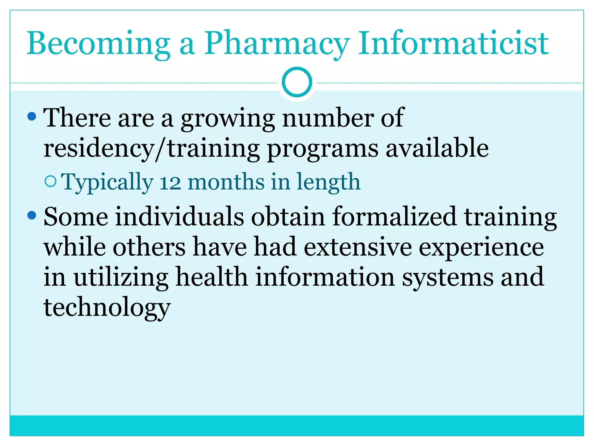 What is Pharmacy Informatics? | PPT