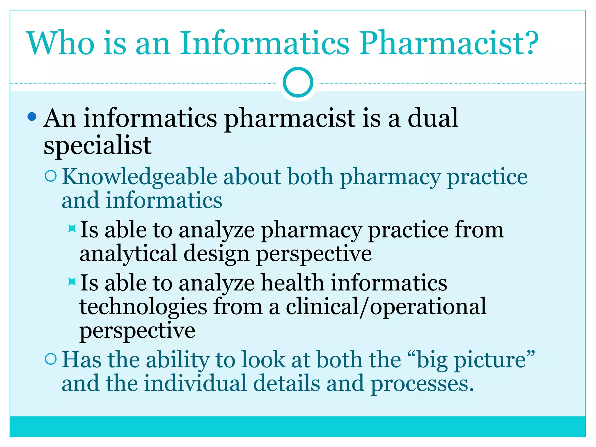 What is Pharmacy Informatics? | PPT