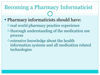 What is Pharmacy Informatics? | PPT