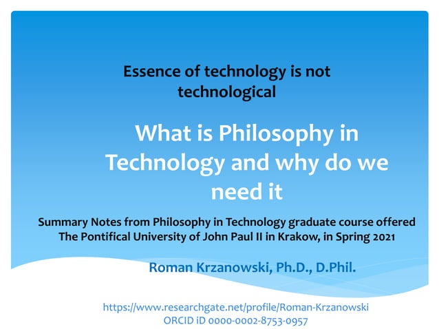 What is Philosophy in Technology? | PDF