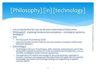 What is Philosophy in Technology? | PDF
