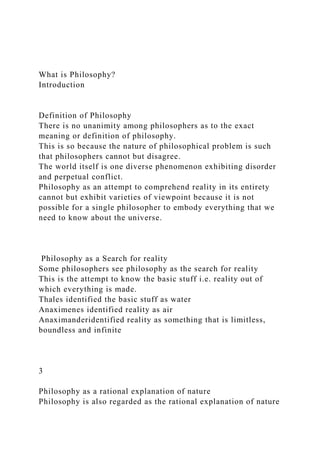 What is PhilosophyIntroductionDefinition of Philosophy.docx