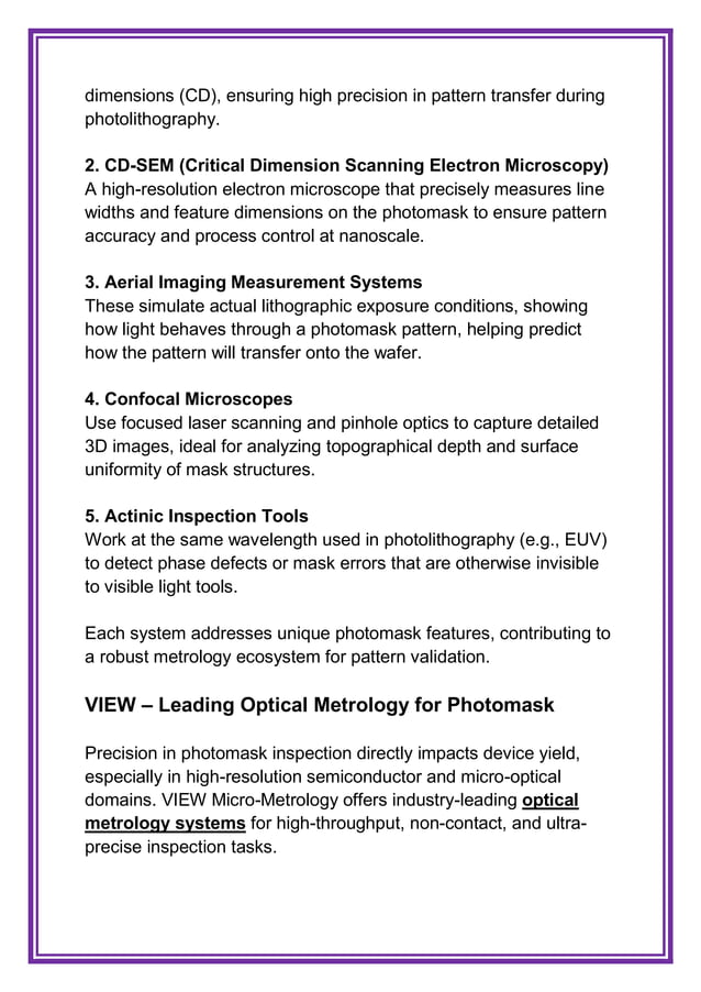 What is Photomask Types, Applications and Inspection | PDF