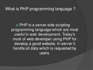 What is PHP programming language