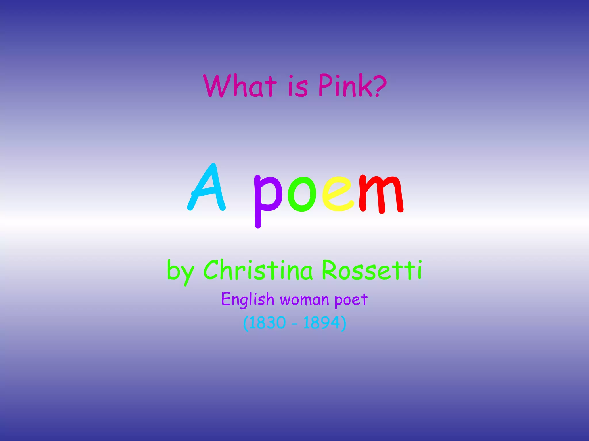 A colourful poem | PPT