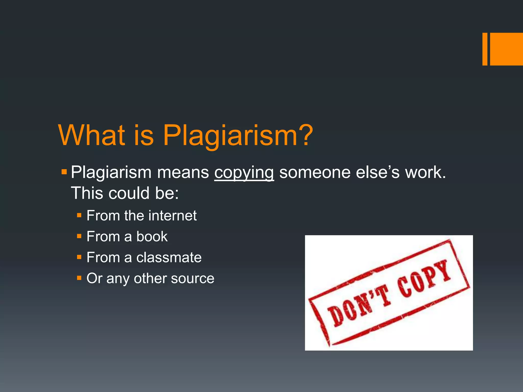 What is plagiarism | PPT