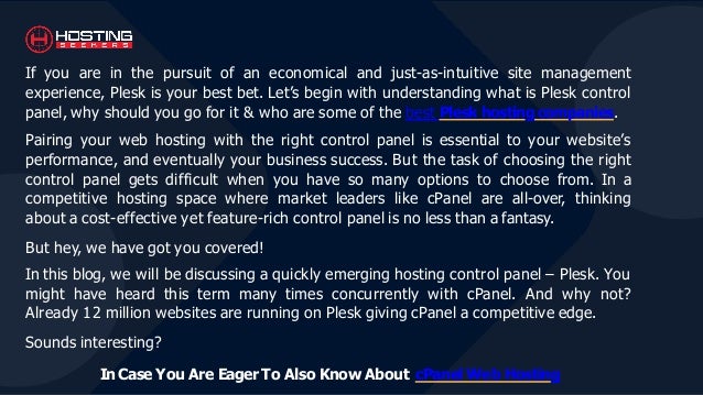 What Is Plesk and Why Using It Can Be Significant For Your Website? | PPT