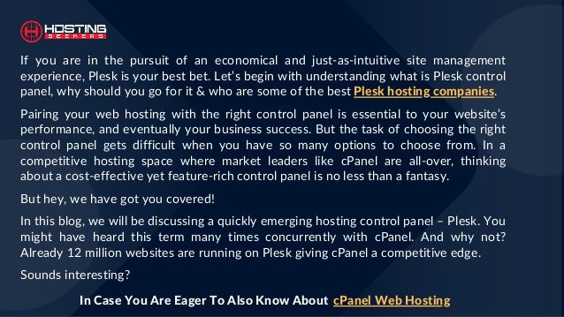 What Is Plesk Hosting? | PPT